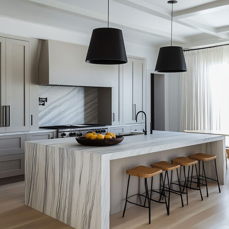 Luxurious Waterfall Islands: Modern Kitchen Ideas | HH