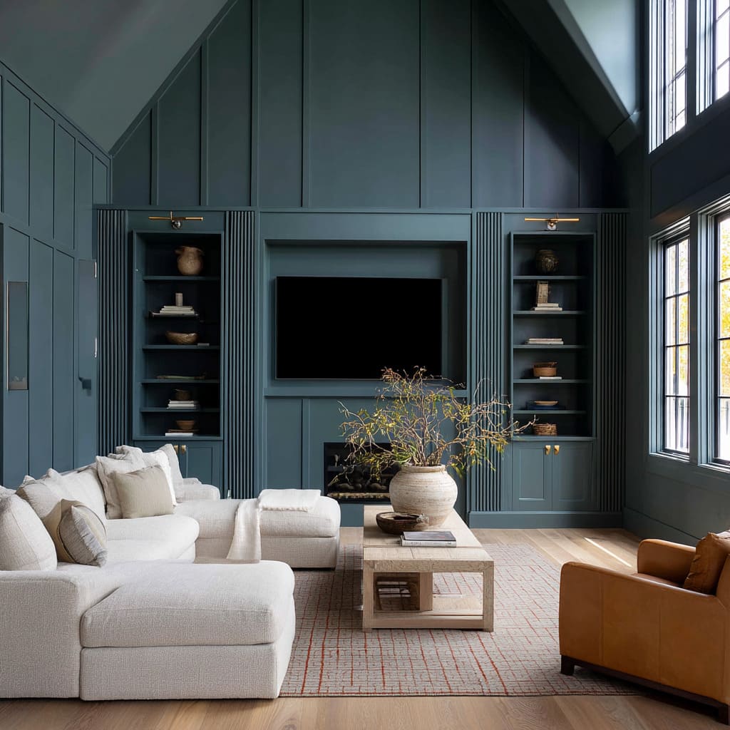 Modern Farmhouse TV Wall Designs with a Grounded Style | FH